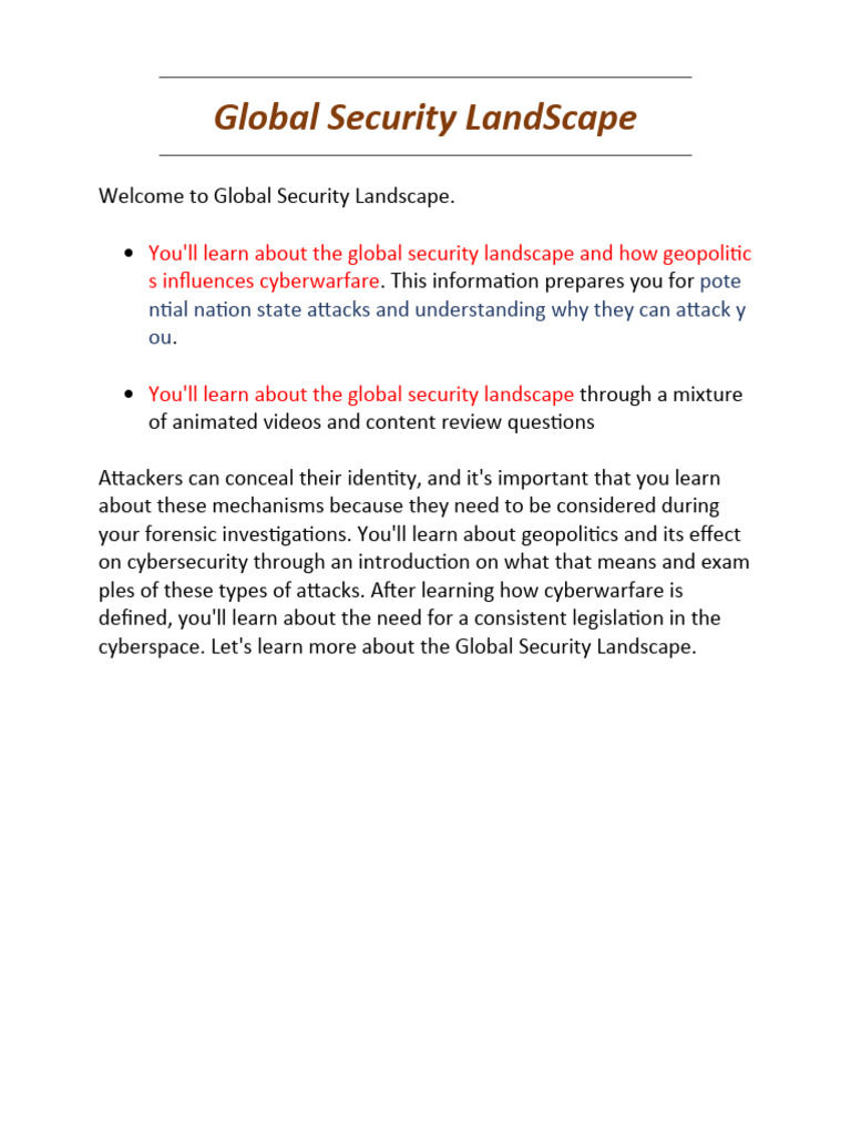Global Security LandScape | PDF | Security | Computer Security