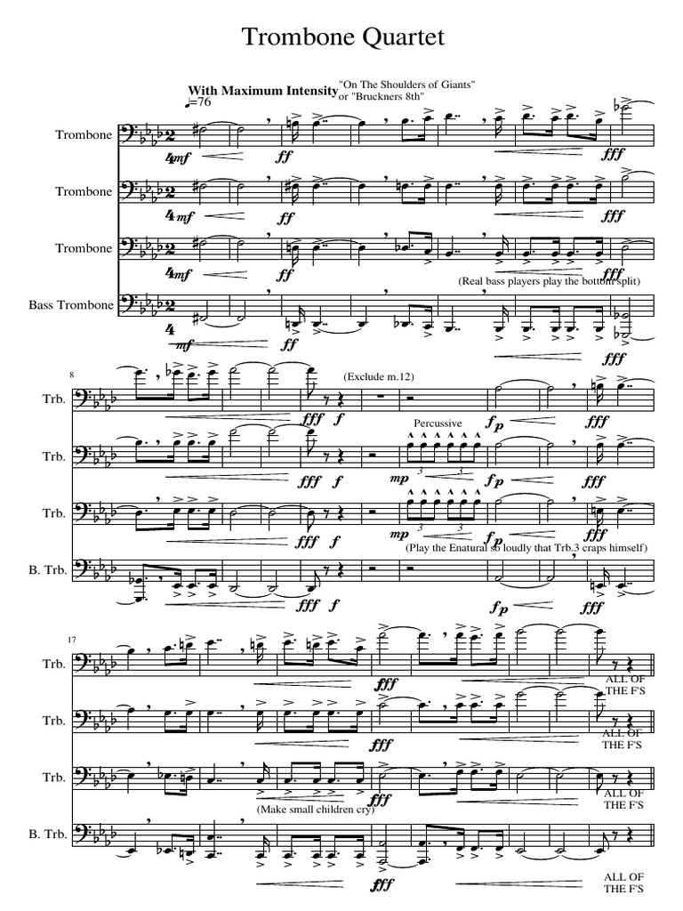 Worlds Coolest Trombone Quartet | PDF