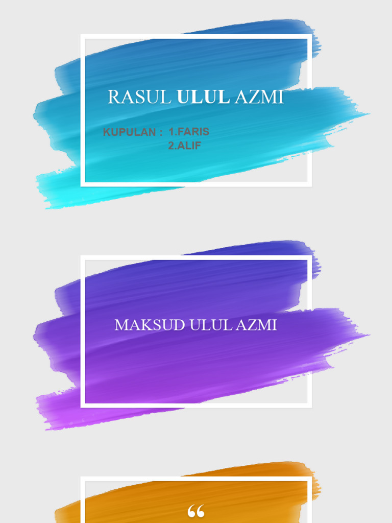 Rasul Ulul Azmi: Kupulan: 1.faris 2.ALIF | PDF
