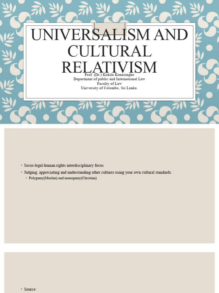 Universalism vs. Cultural Relativism | PDF | Social Science