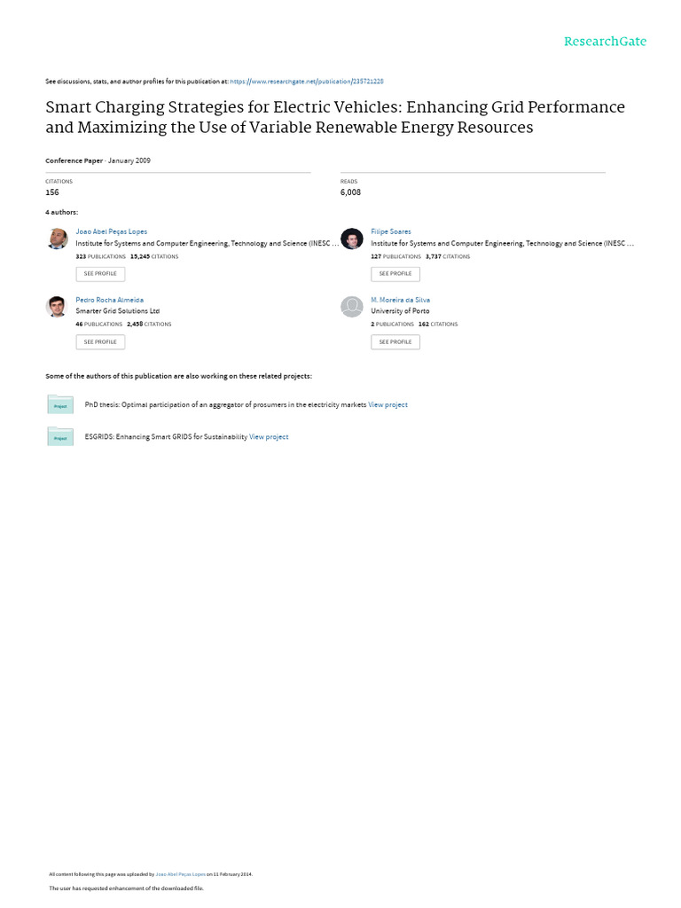 Smart Charging Strategies For Electric Vehicles En Pdf Electric