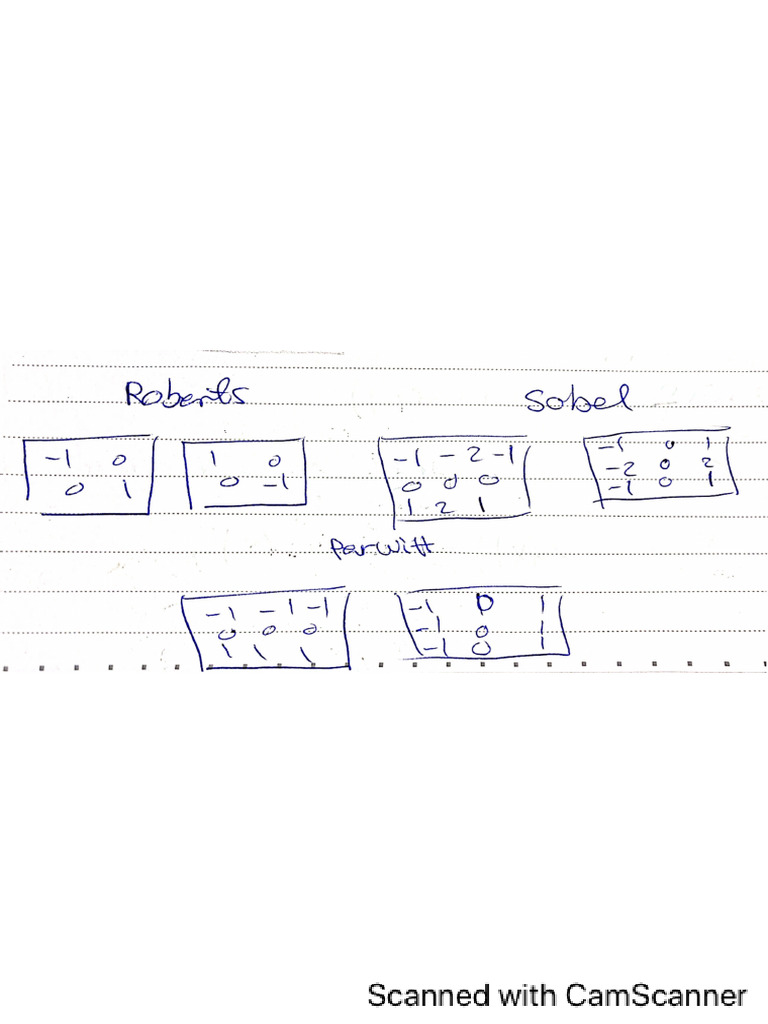 Roberts-Sobel-Perwitt Edge Detection Fil | PDF