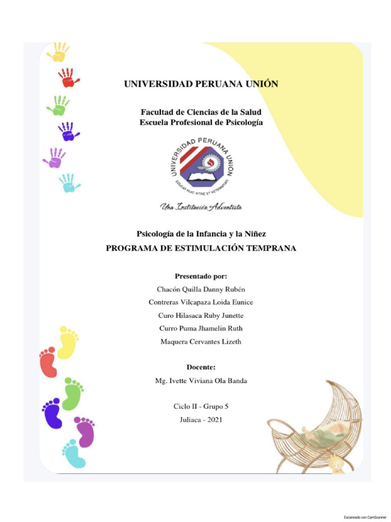 MODELO DE PROGRAMA DE ESTIMULACION TEMPRANA(1) | PDF