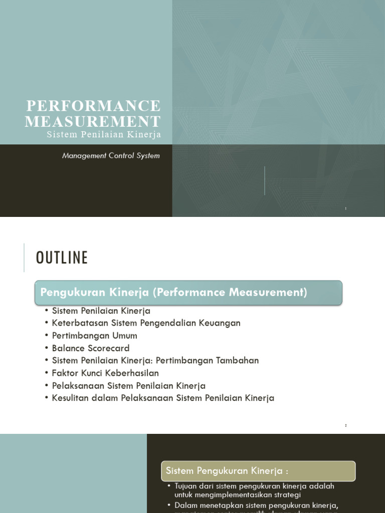 Materi SPM 12 PERFORMANCE MEASUREMENT | PDF