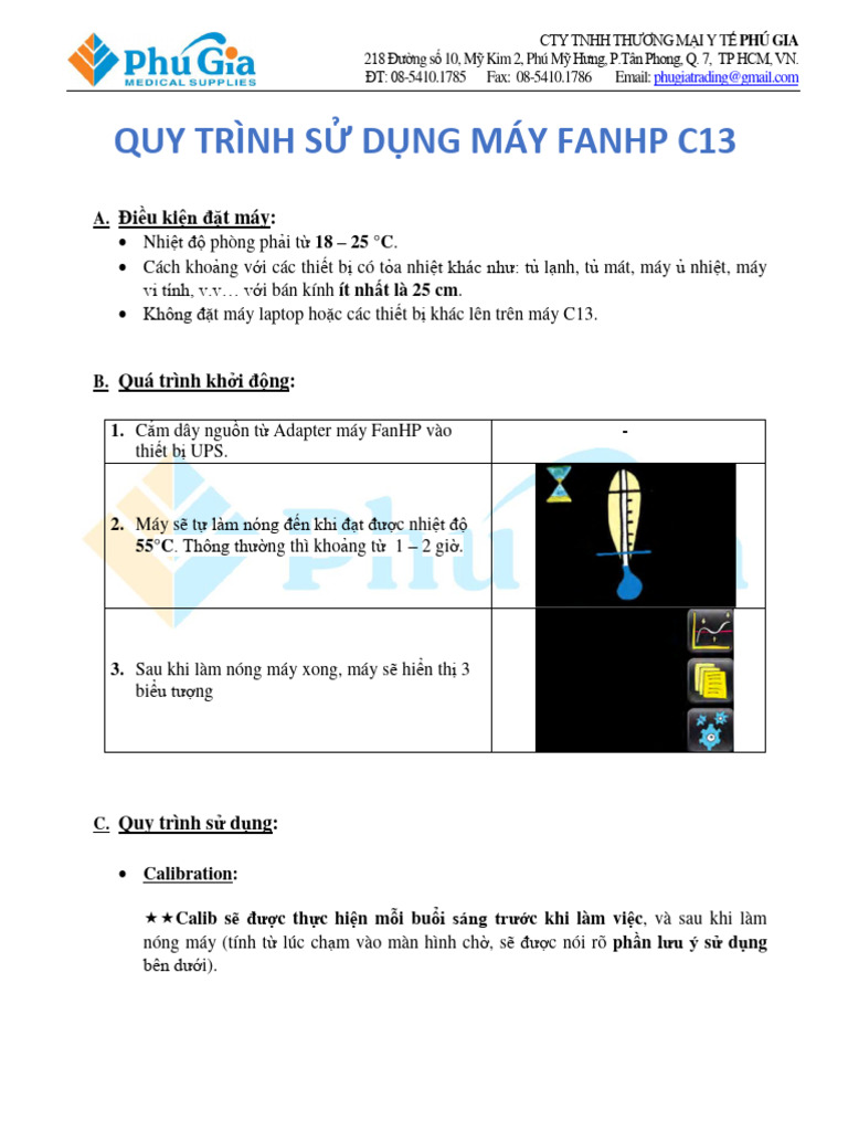 Quy Trinh Su Dung May FanHP C13 | PDF