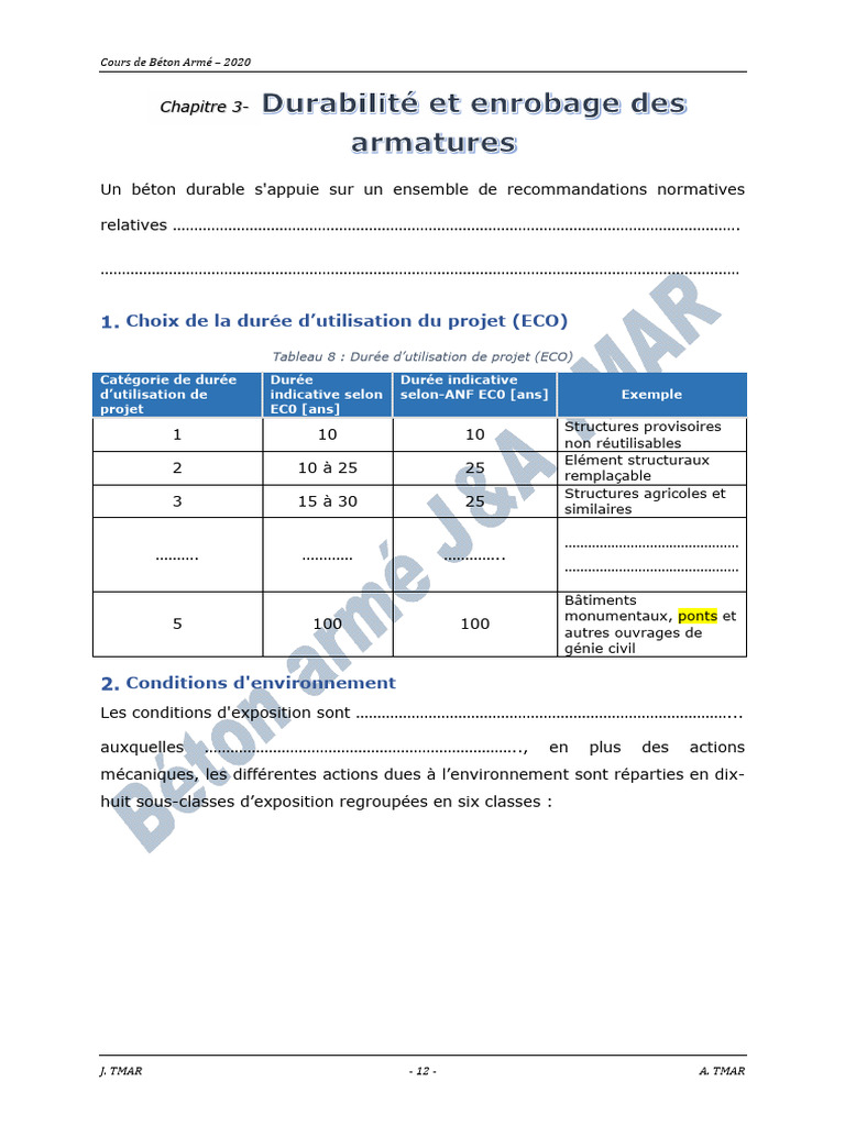Durabilité Et Enrobage Des Armatures - Chapitre 3 | PDF | Béton | Corrosion
