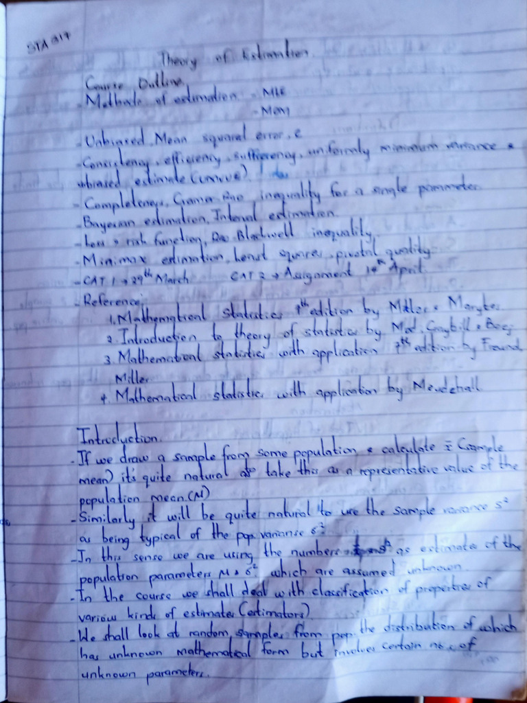 Sta 319 Theory of Estimation | PDF