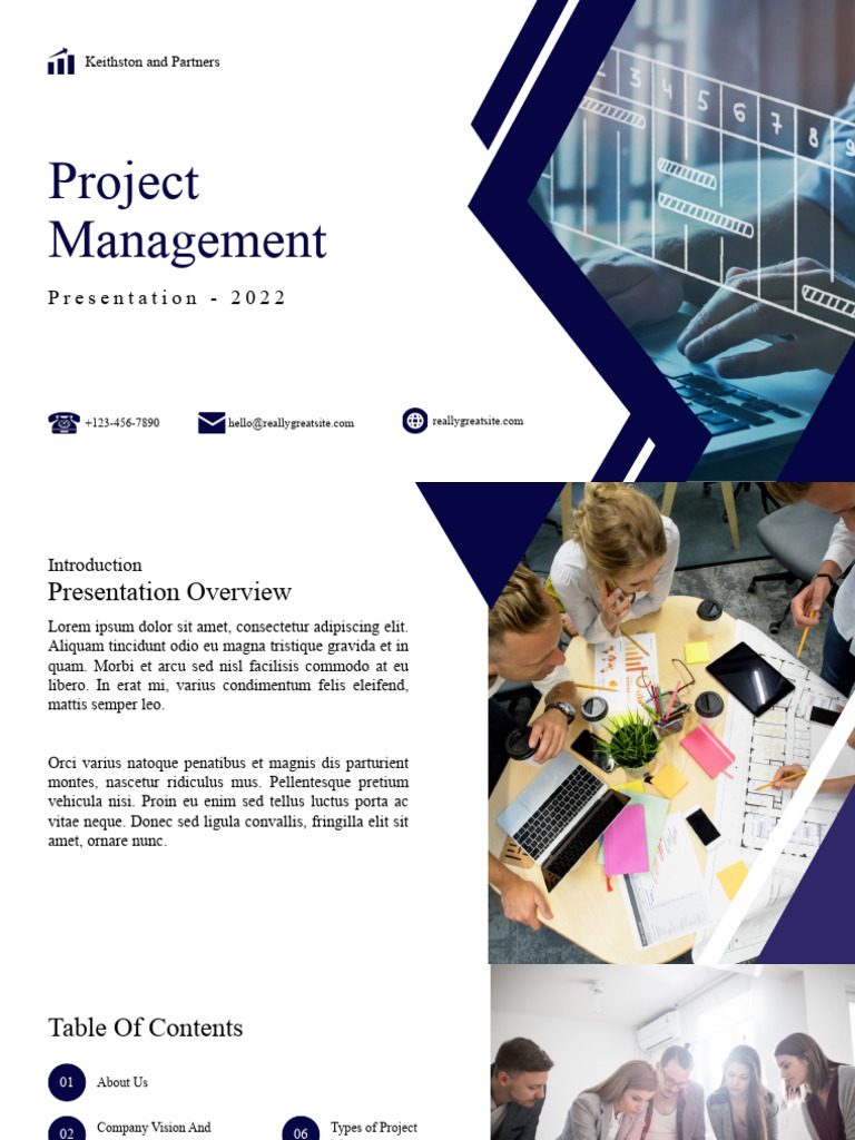 Navy and White Modern Project Management Presentation | PDF | Business
