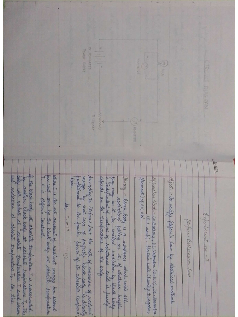 Stefan's Law With Graph | PDF