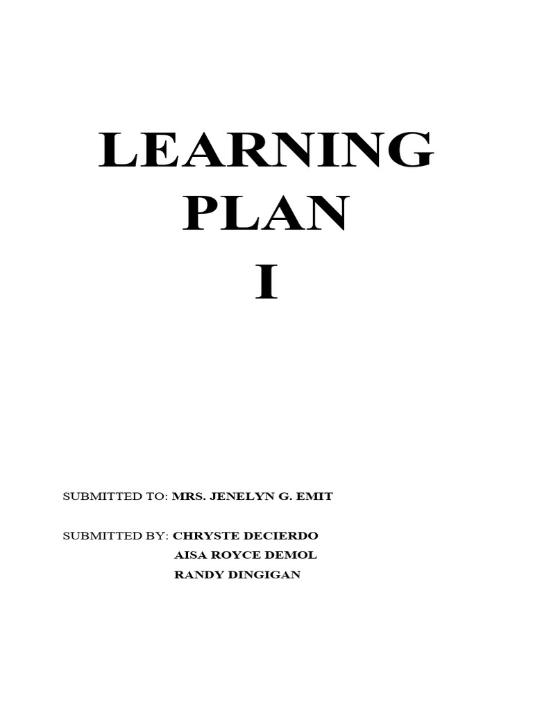 Learning Plan 1 | Download Free PDF | Word | Dictionary