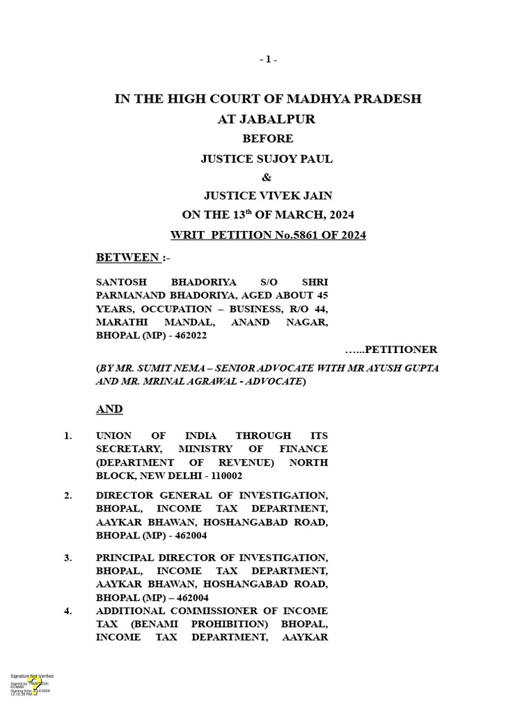 Benami Property Writ Petitions | PDF | Tribunal | Appeal