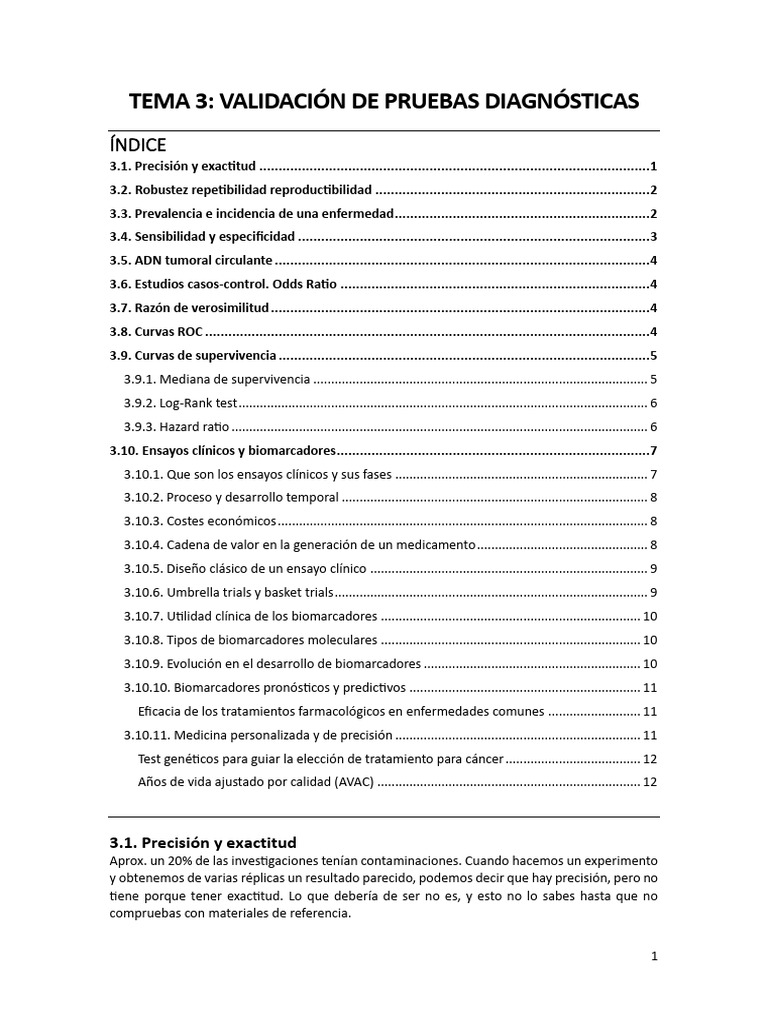 T3. Validación Pruebas Diagn | PDF | Diagnostico medico ...