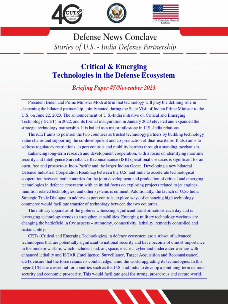 India-US CET Paper | PDF | Unmanned Aerial Vehicle | Military