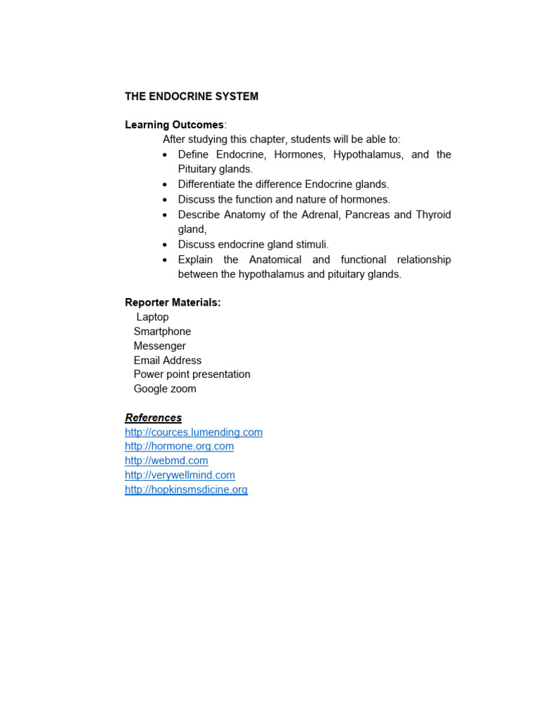 Module 9 The Endocrine System | PDF | Adrenal Gland | Endocrine System
