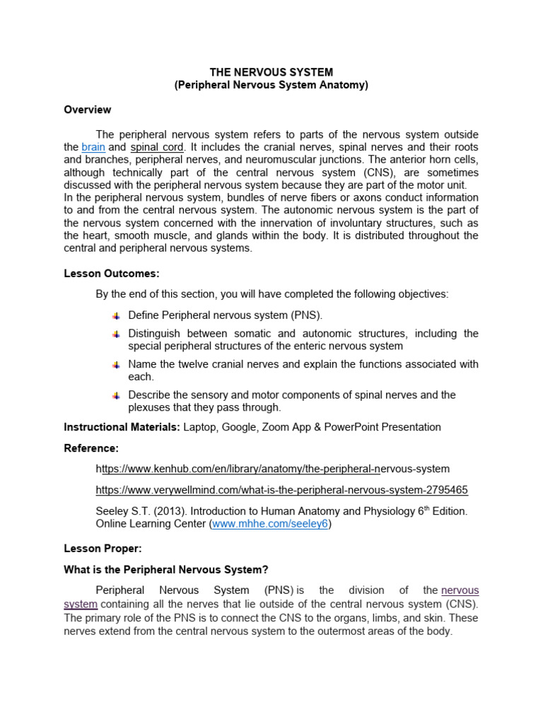 Module 6 CENTRAL NERVOUS SYSTEM | PDF | Autonomic Nervous System ...