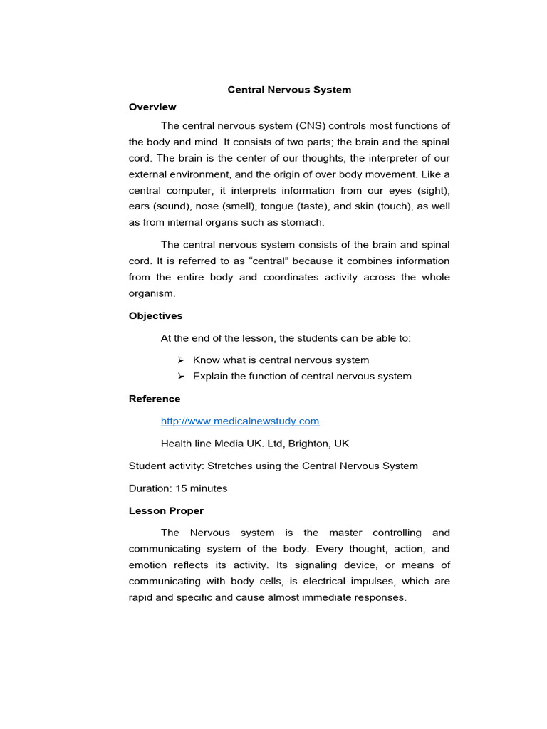 Module 7 Nervous System | PDF | Central Nervous System | Nervous System Module 7 Nervous System | PDF | Central Nervous System | Nervous System