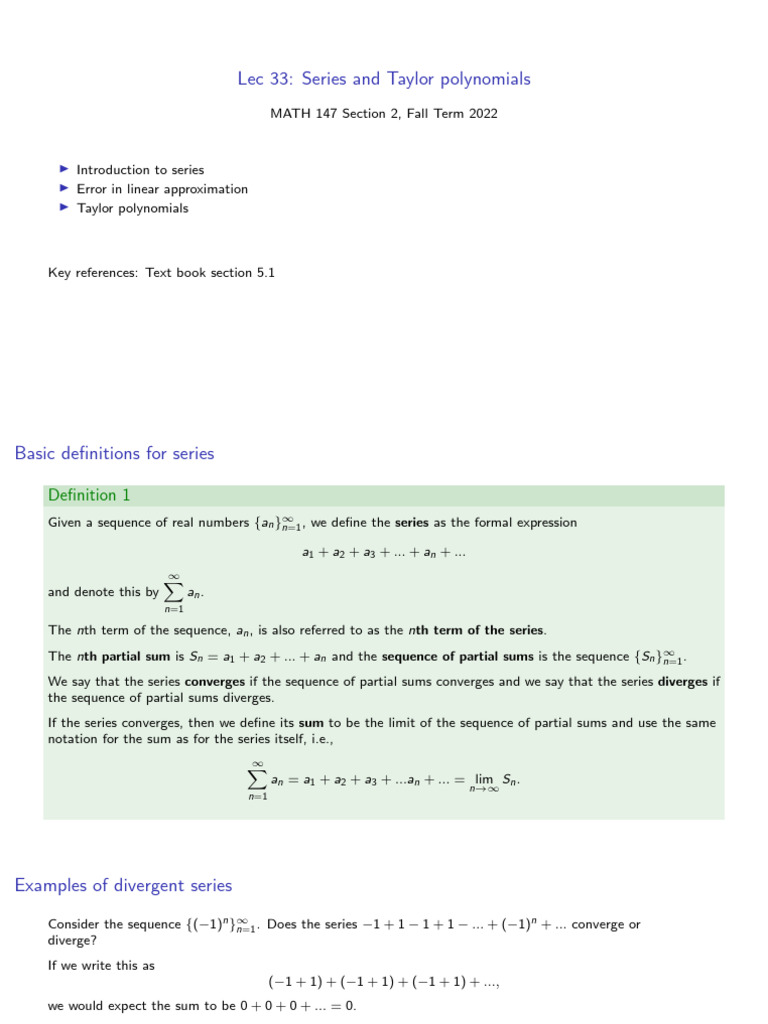 Lecture 33 Pdf Sequence Limit Mathematics 