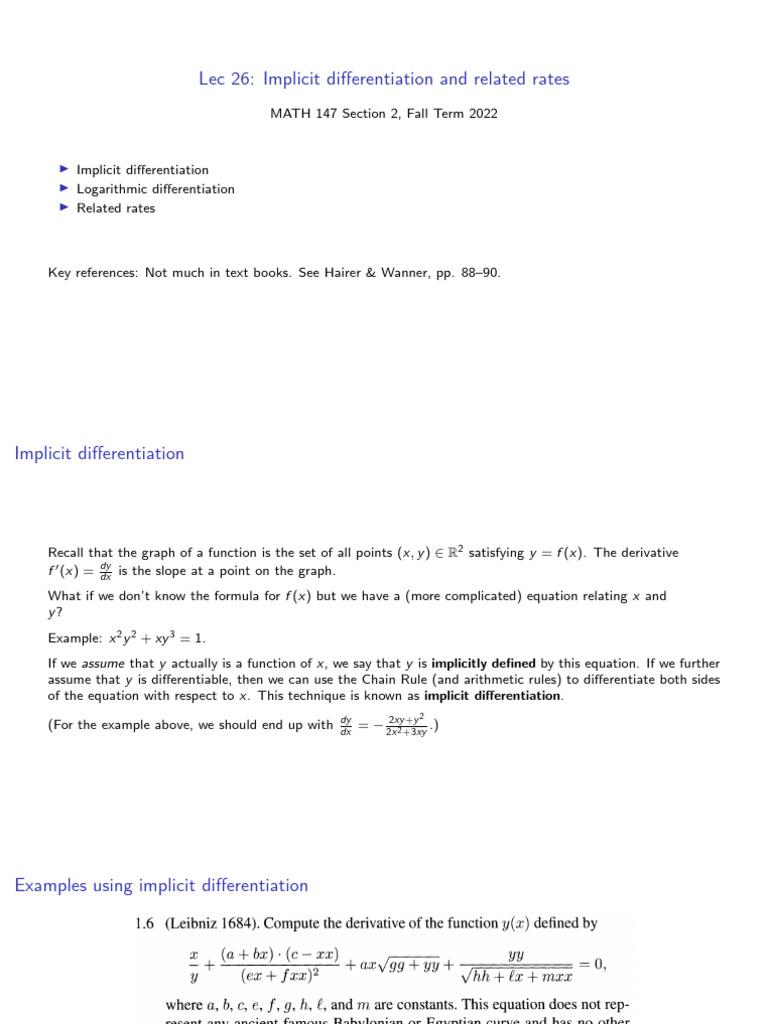 Lecture 26 | PDF | Derivative | Gases