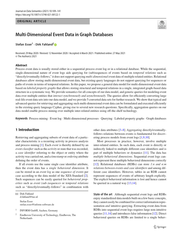Multi-Dimensional Event Data in Graph Databases: Stefan Esser Dirk ...