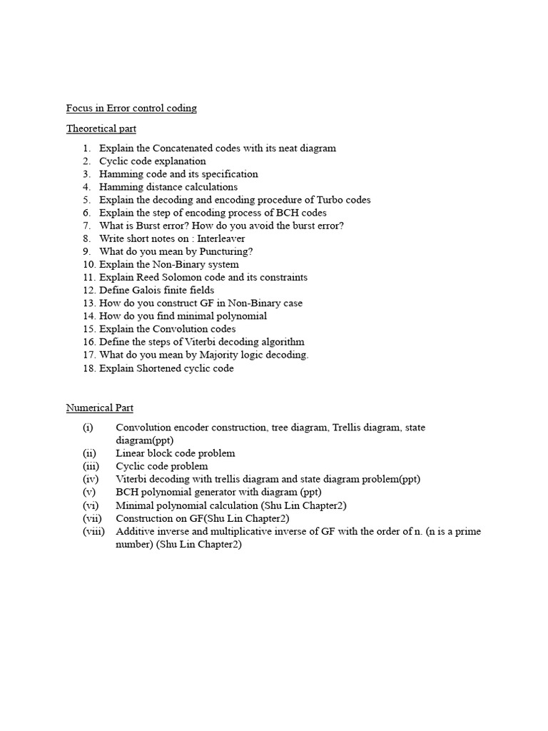 Error Control Coding Guide | PDF | Teaching Methods & Materials | Computers