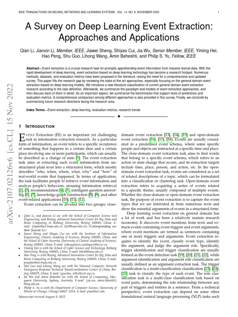 Deep Learning Event Extraction Survey | PDF | Deep Learning ...