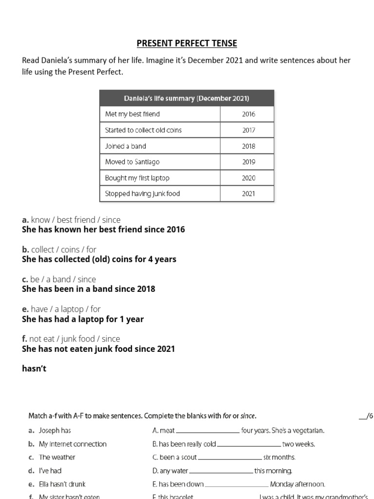 Copia de PRESENT PERFECT TENSE PRACTICE | PDF | Language Arts ...