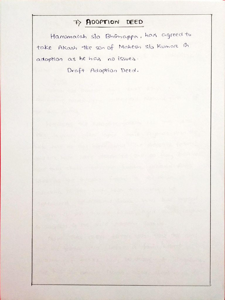 Adoption Deed | PDF