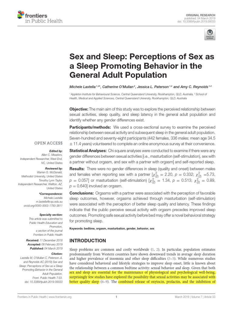 Sex and Sleep | PDF | Human Sexual Activity | Masturbation