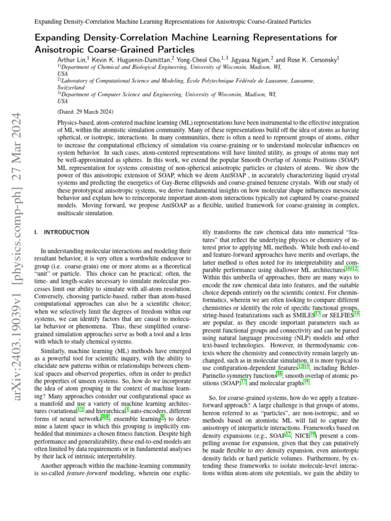 Expanding Density-Correlation Machine Learning Representations For ...