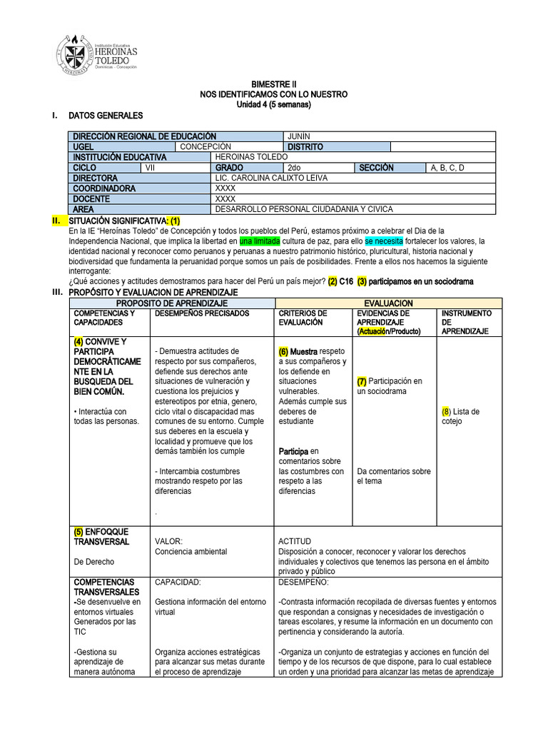 Unidad de Aprendizaje 2024 | Descargar gratis PDF | Evaluación | Aprendizaje
