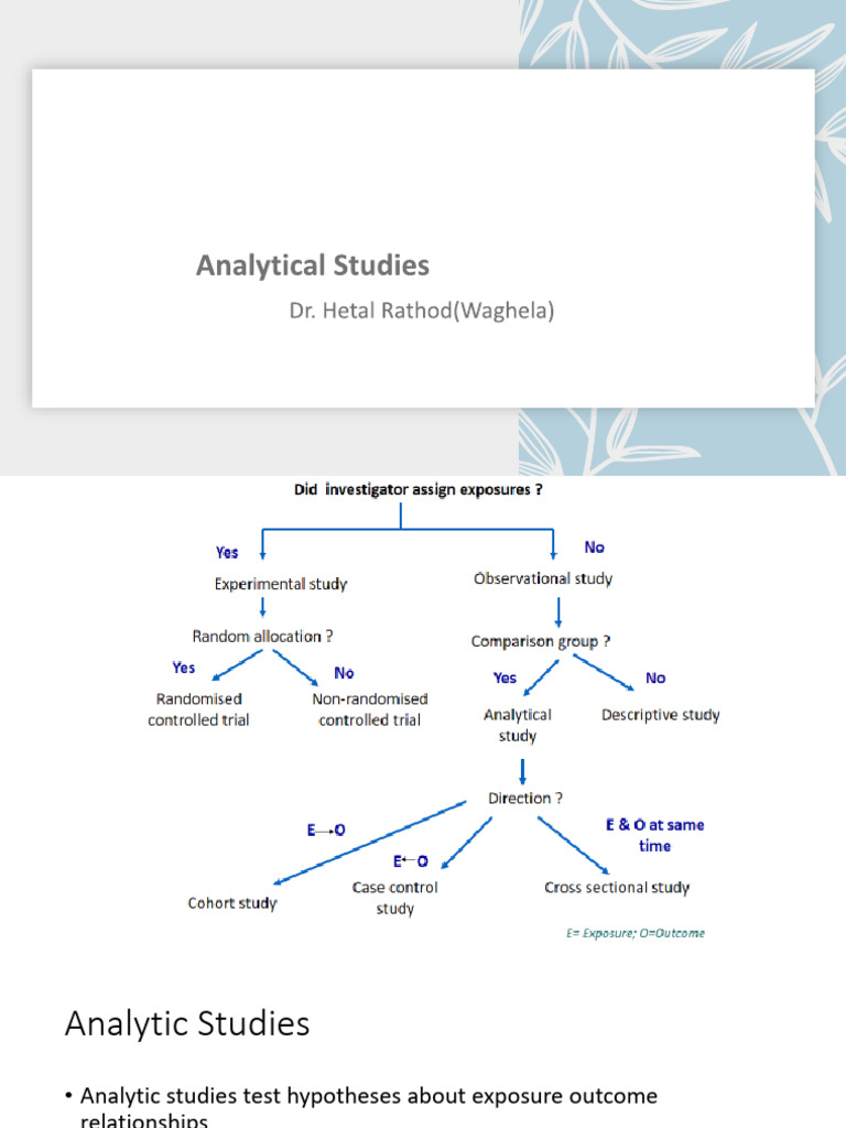 Analytic Study Designs in Epidemiology | PDF | Cohort Study | Odds Ratio