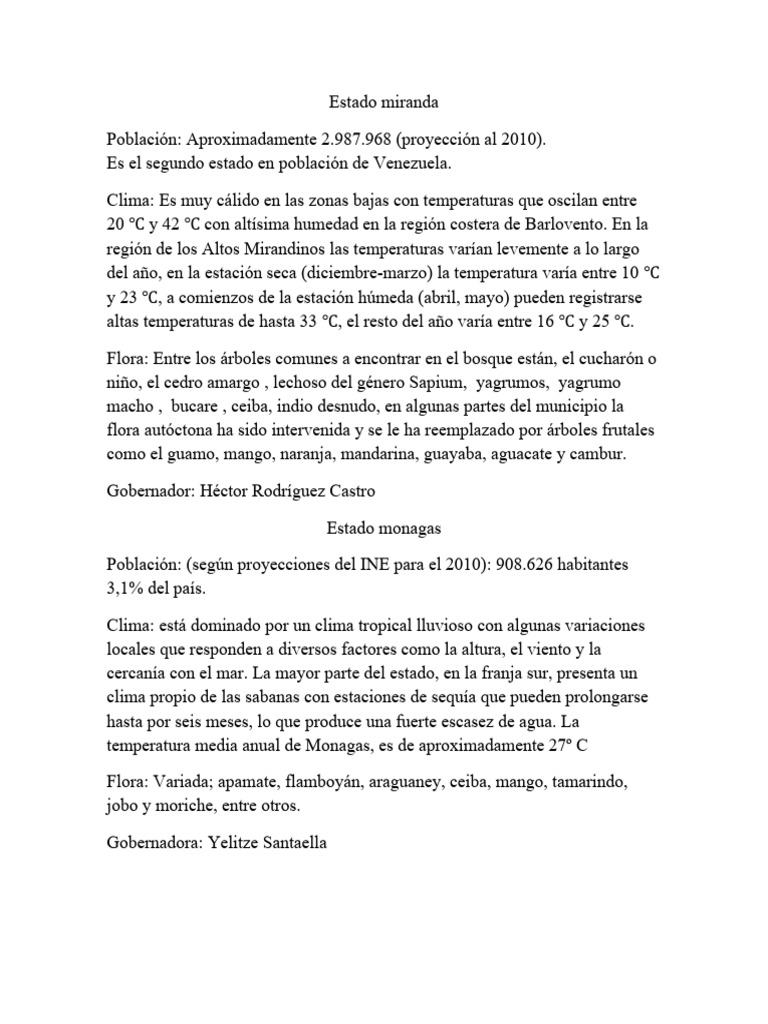 Estado Miranda | PDF | Clima | Zona tropical
