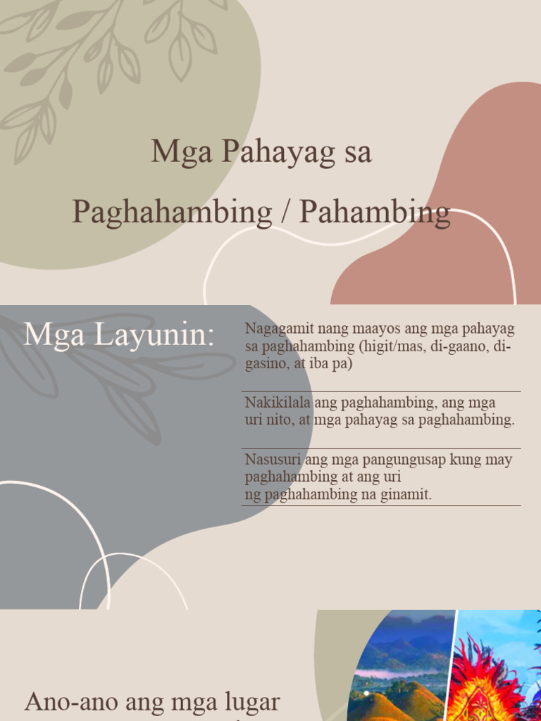 Mga Pahayag Sa Paghahambing | PDF