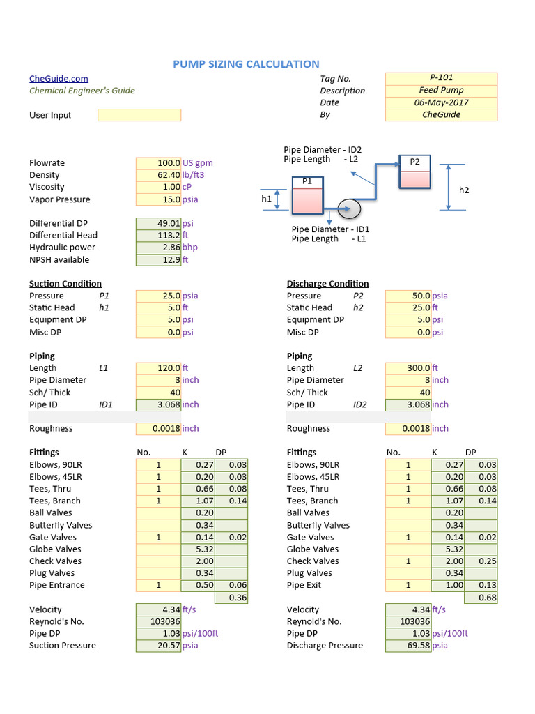 Pump Sizing Calculation | Download Free PDF | Pump | Valve