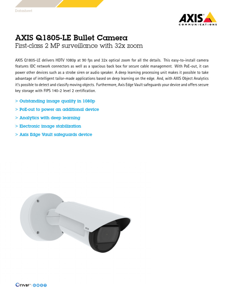 Datasheet Axis q1805 Le Bullet Camera en US 432361 | PDF | Image ...