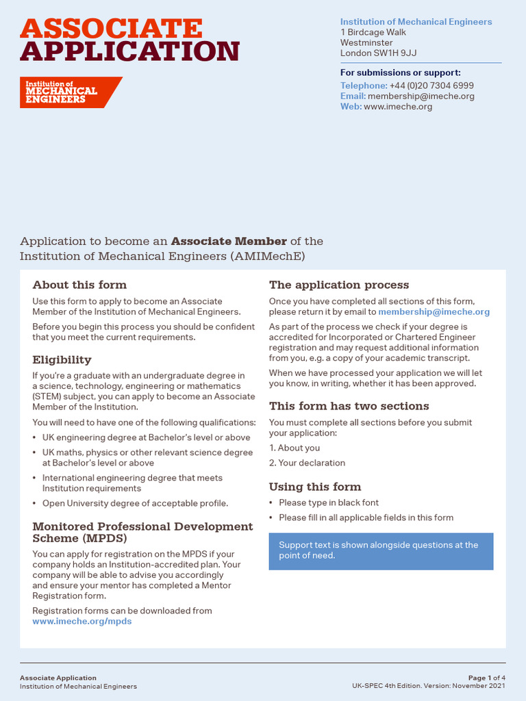 Associate Membership Application Guide | PDF | Academic Degree ...