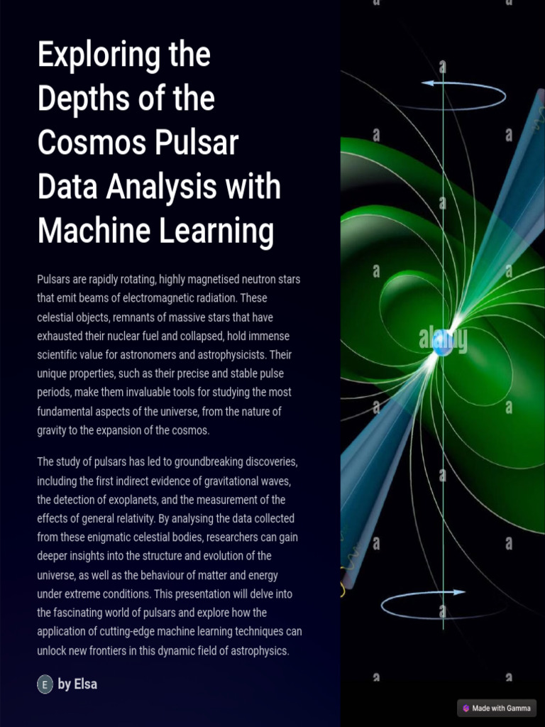 Exploring The Depths of The Cosmos Pulsar Data Analysis With Machine ... Exploring The Depths of The Cosmos Pulsar Data Analysis With Machine ...