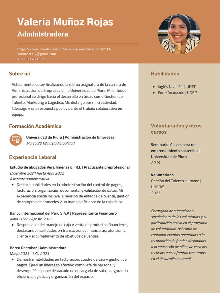 CV Valeria Muñoz | PDF | Business | Logística