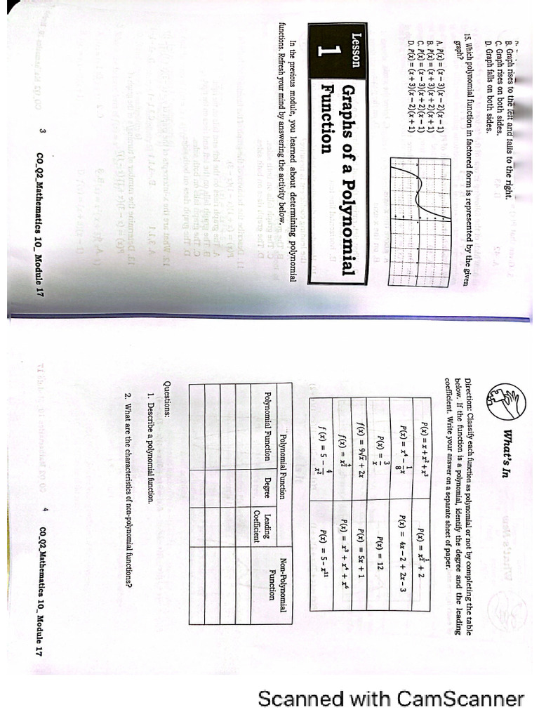 Graphs Of Polynomial Functions Pdf