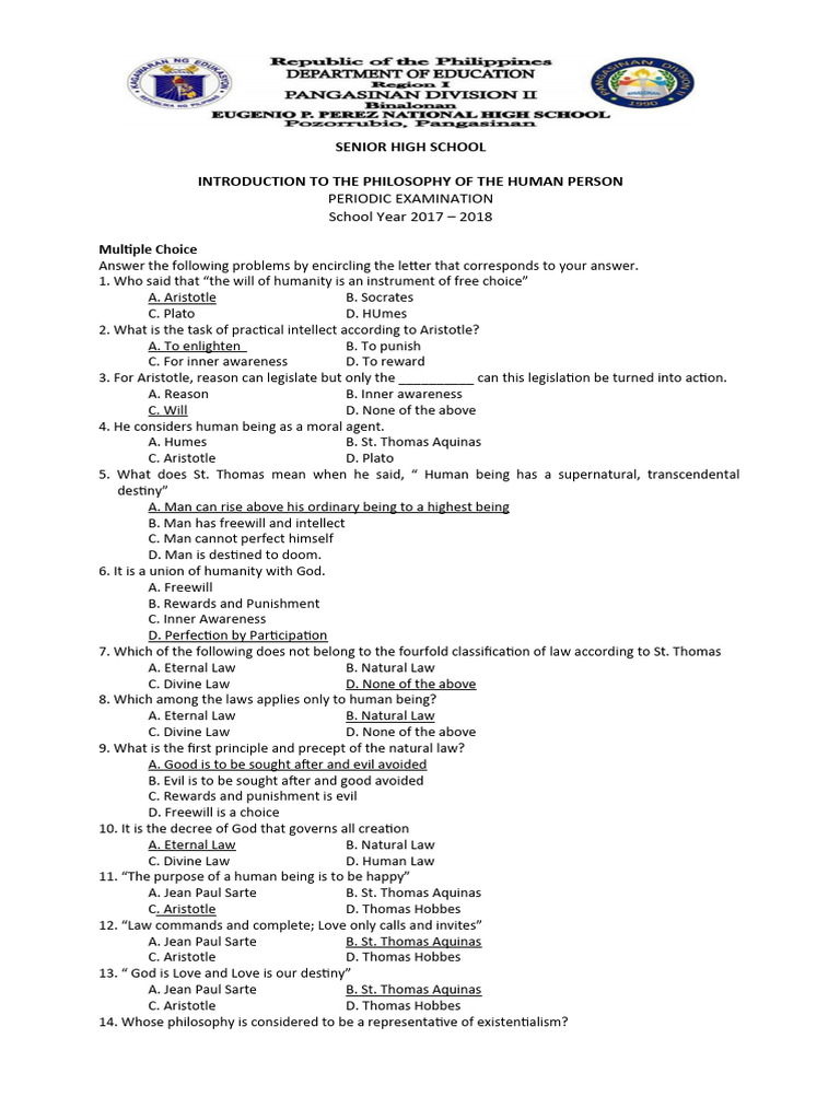 2nd Quarter Exam Intro To Philo Final | PDF | Reason | Knowledge