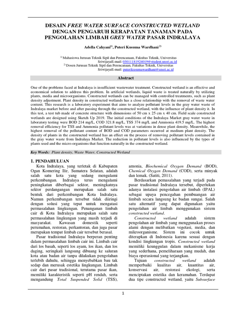 Jurnal Tugas Akhir - Adella Cahyani - 03011181924019 | PDF | Water | Pollution