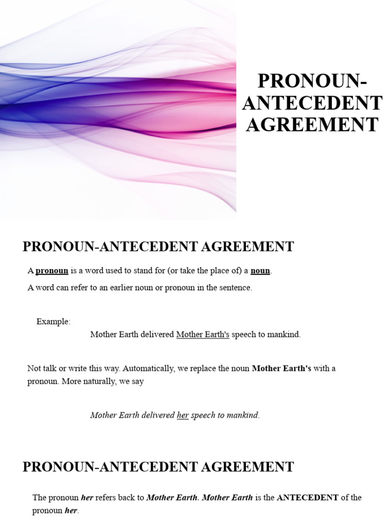 Pronoun Antecedent Agreement | PDF | Grammatical Number | Pronoun