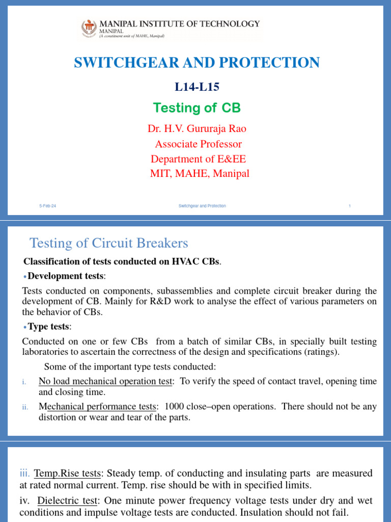 L15-L16 Testing of CB | PDF | Electrical Network | Inductor