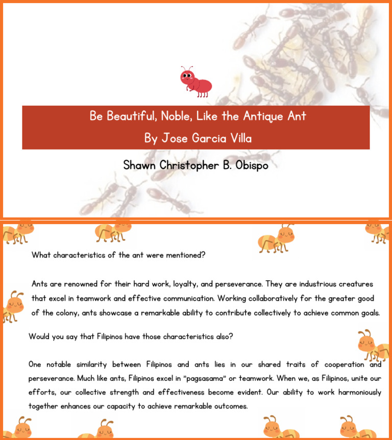 Noble Traits of Ants and Filipinos | PDF