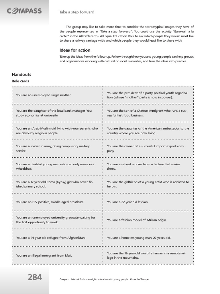 Take A Step Forward Handouts | PDF | Human Rights | Justice
