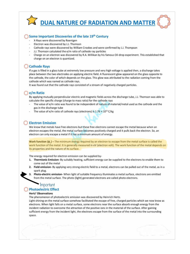 Dual Nature NCERT Notes | PDF | Photoelectric Effect | Physical Sciences