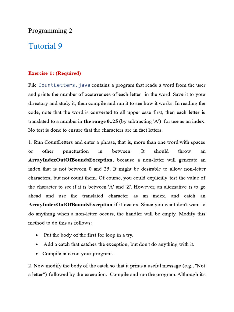 Tutorial 9 | Download Free PDF | Control Flow | Computer Programming