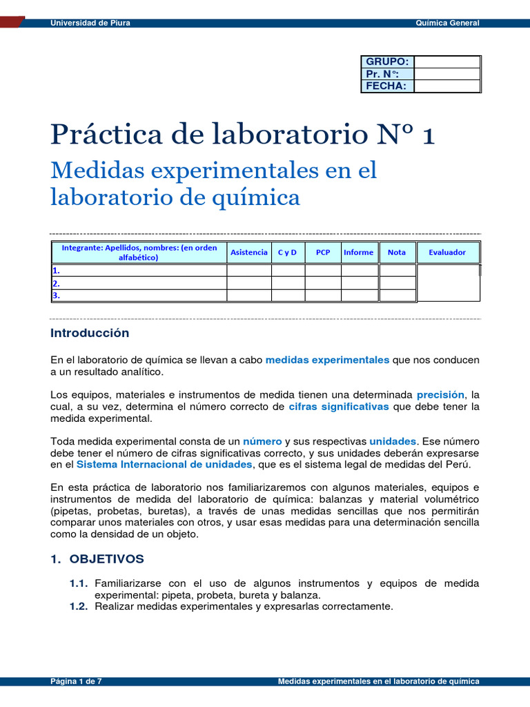 QG - 2024-I - PR Lab 1 - Removed | PDF | Densidad | Laboratorios