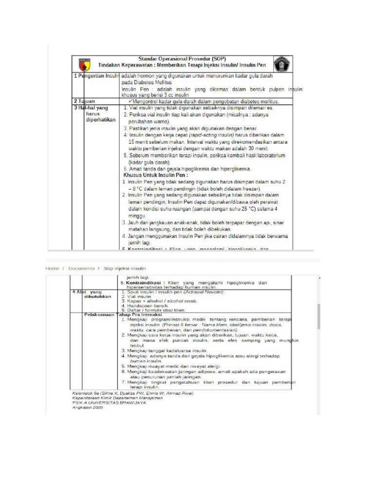 Sop Insulin Pena | PDF