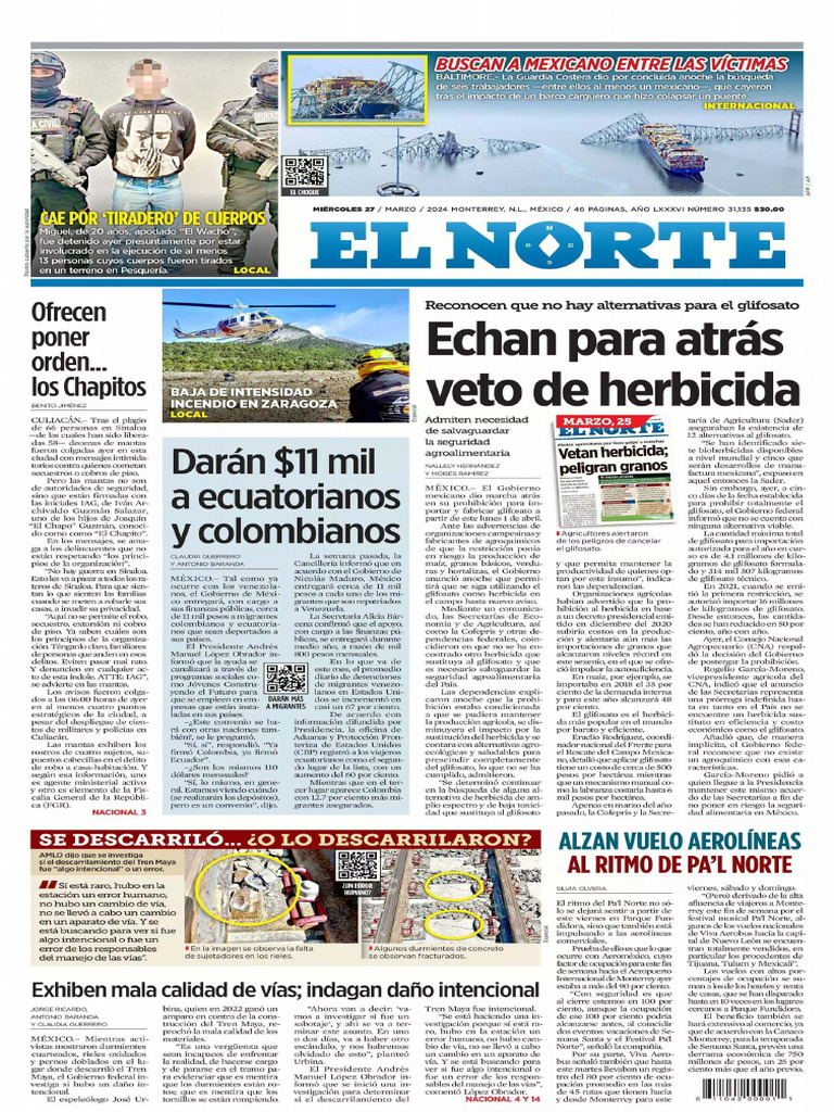 El Norte - 27 03 2024 | PDF